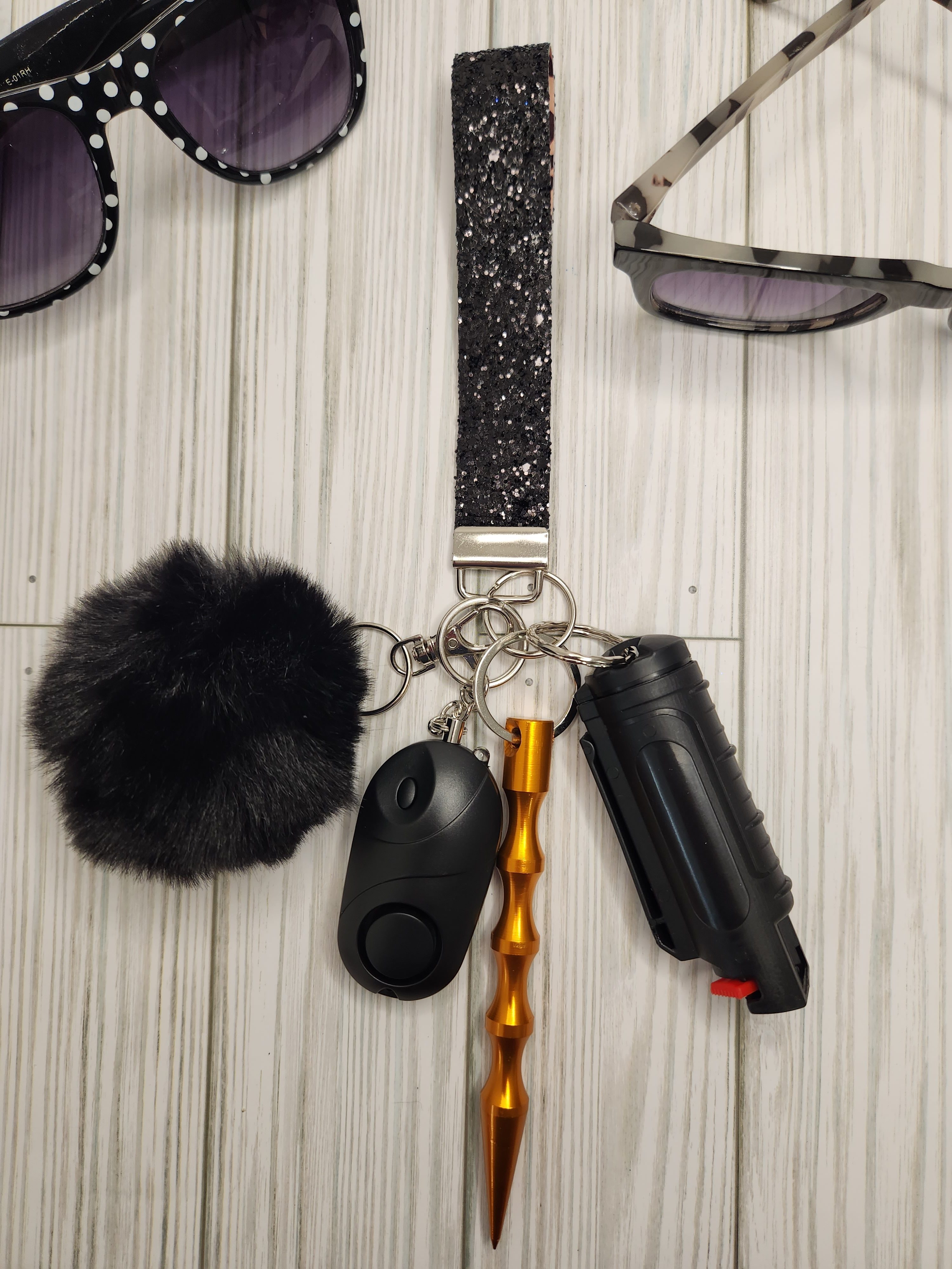 Sparkly Black Like My Soul - Safety Keychains | Pepper's Safety